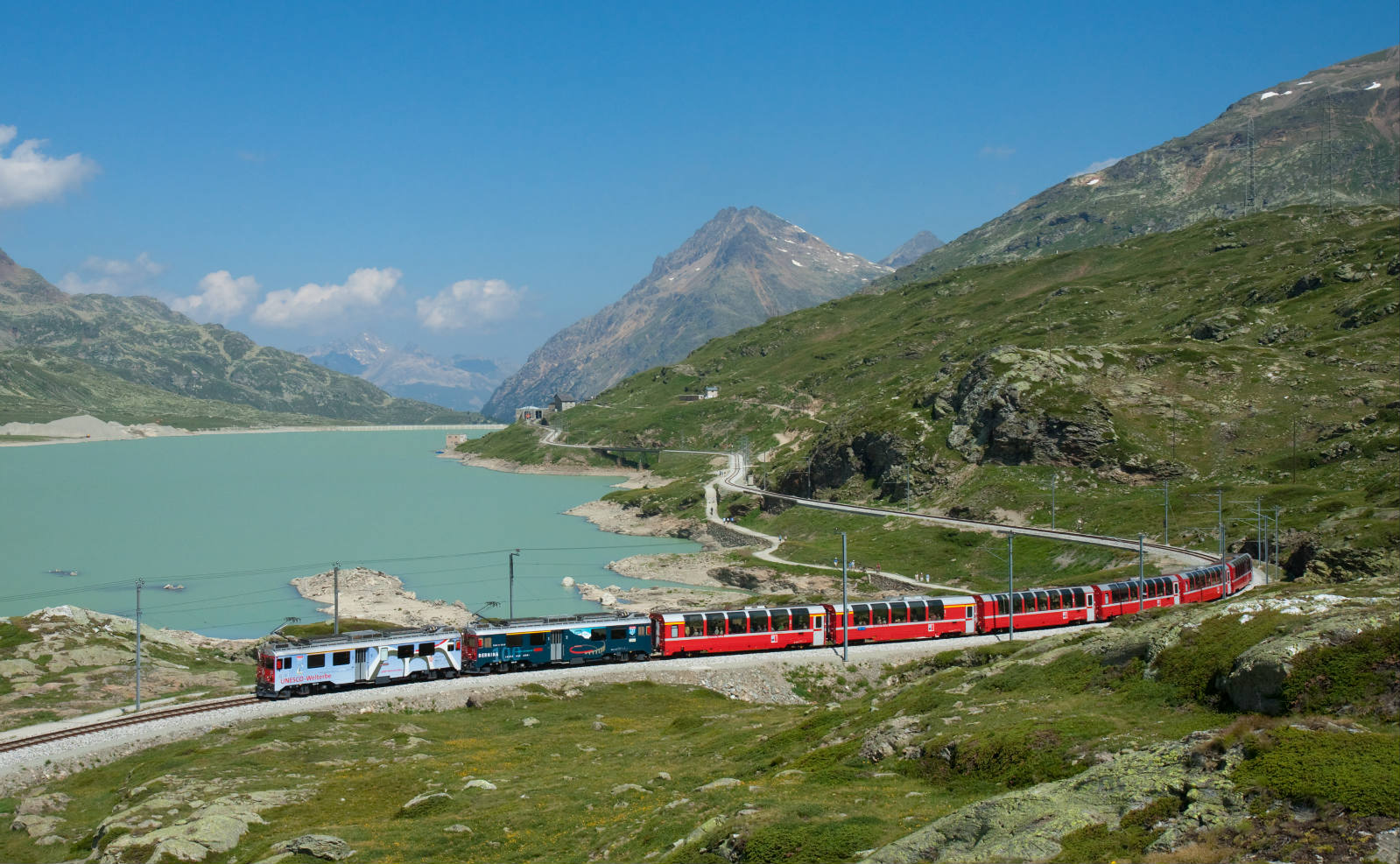 Solve Alpine Bernina Express, Lago Bianco jigsaw puzzle online with 416 ...
