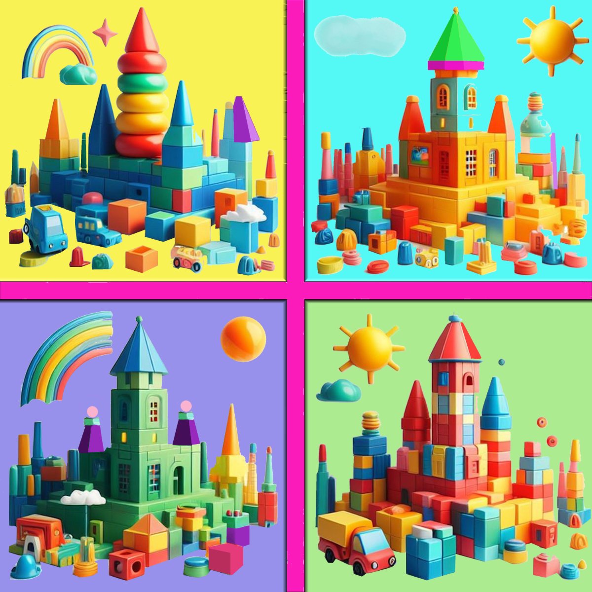 Solve FOUR SCENES jigsaw puzzle online with 36 pieces