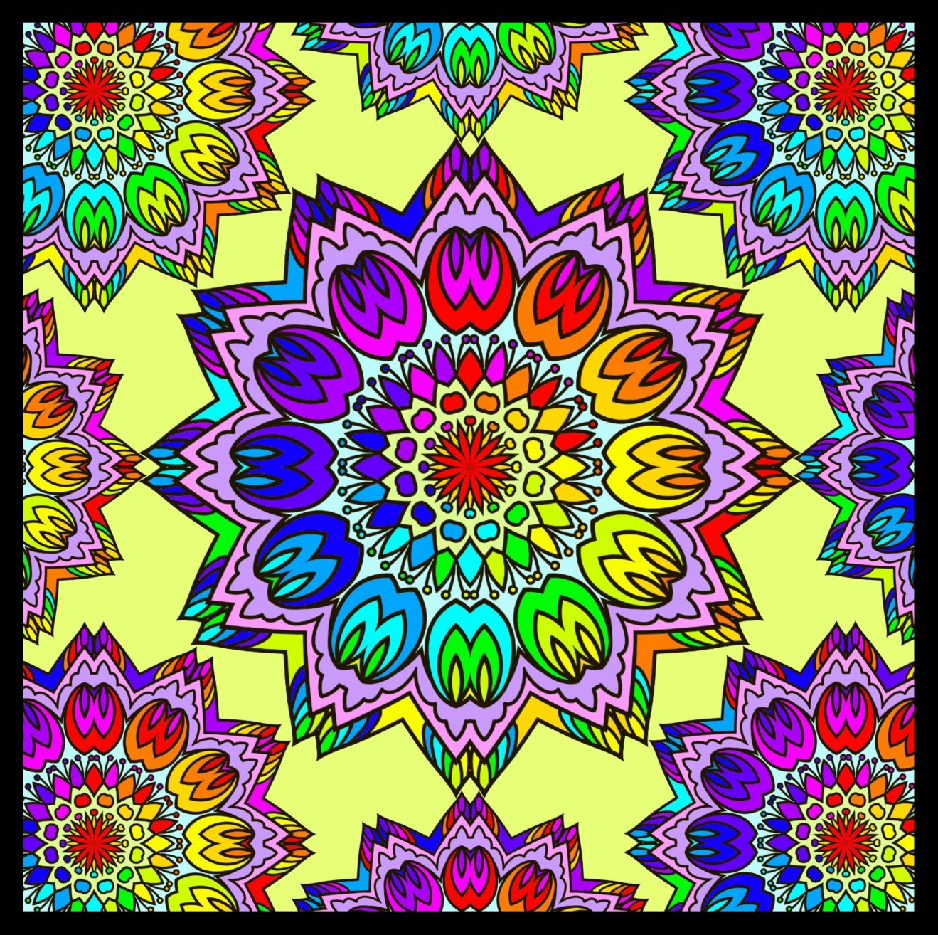 Jigsaw Puzzle | 49 pieces | Mandala Rainbow 261 | Jigidi