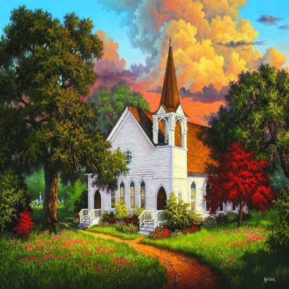 Solve The Little Church in the Woods jigsaw puzzle online with 144 pieces