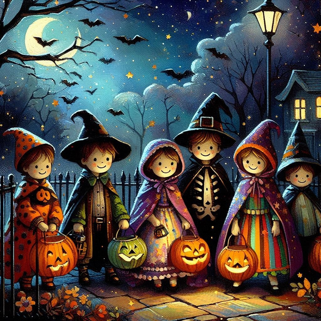Solve Scalable - Trick or Treating Kids on Halloween Night jigsaw ...