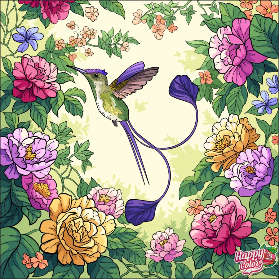 Solve Booted Racket-tail Hummingbird jigsaw puzzle online with 64 pieces