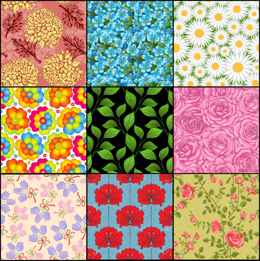 Solve Flower patterns 15 jigsaw puzzle online with 81 pieces