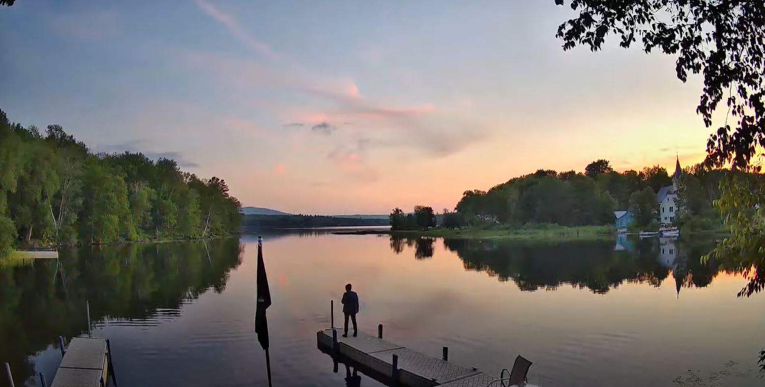 Solve A Lone Figure in Tune with Nature at Sunset on Lake Hebron jigsaw ...