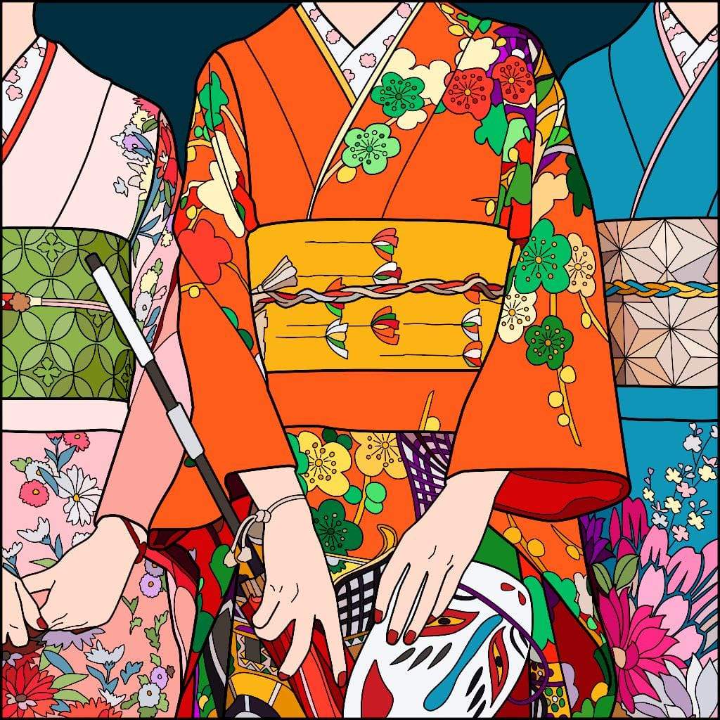 Solve The Headless Geisha jigsaw puzzle online with 64 pieces