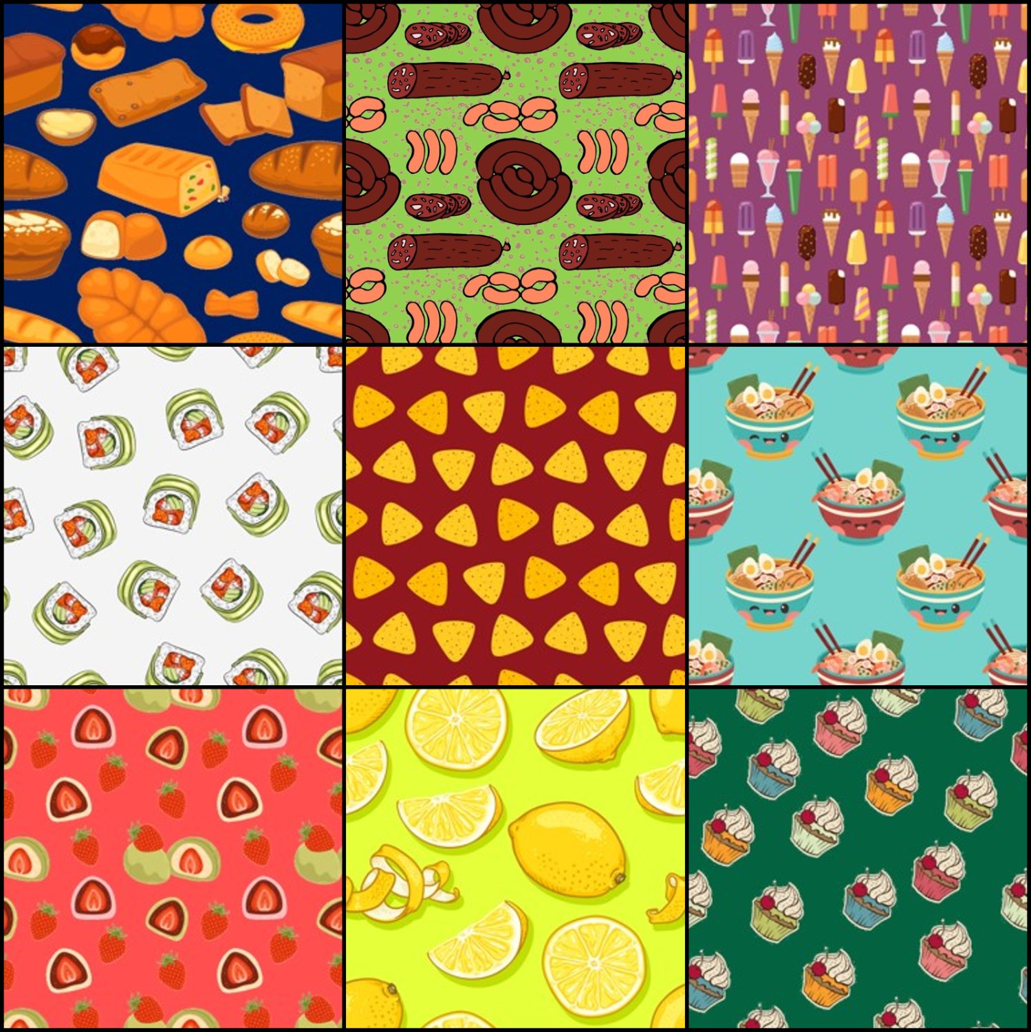 Solve Food patterns 61 jigsaw puzzle online with 81 pieces