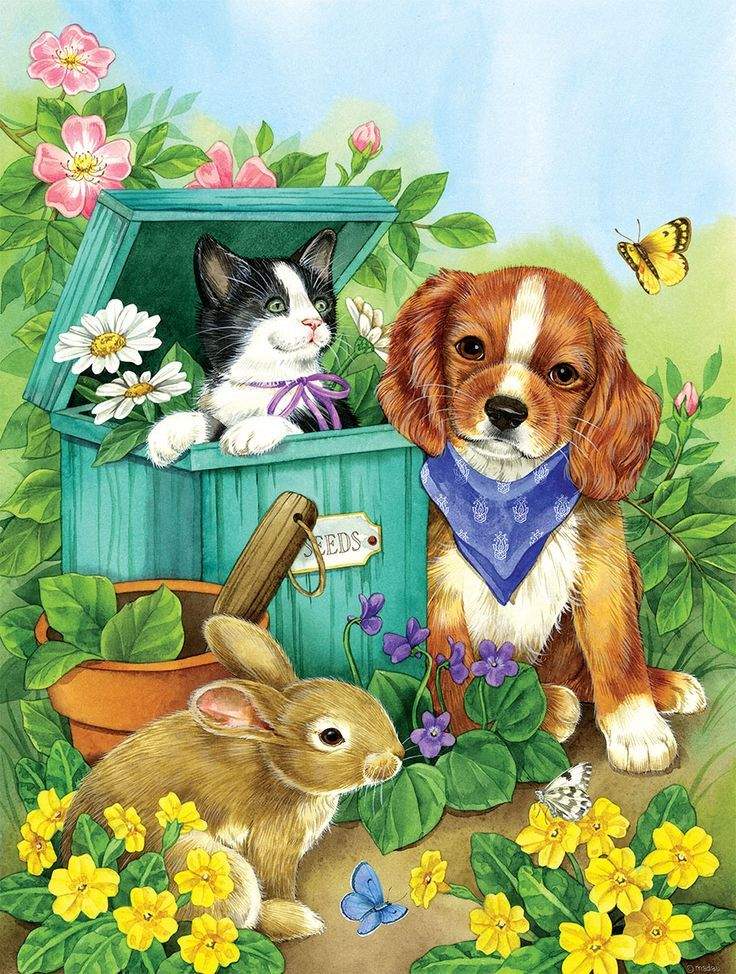 Jigsaw Puzzle | 70 pieces | by Jane Maday #Flowers #Friends | Jigidi