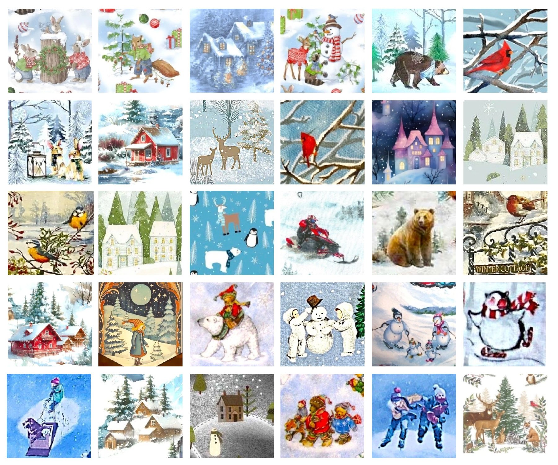 Solve PATCHWORK WINTER jigsaw puzzle online with 378 pieces