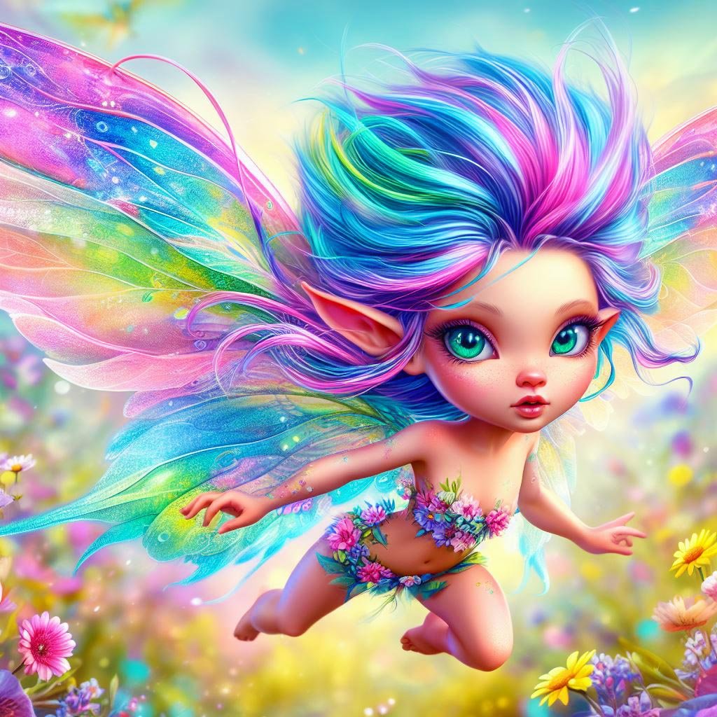 Solve Pixie of many colors jigsaw puzzle online with 81 pieces