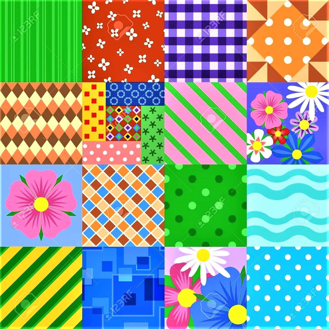 Solve colorful-patchwork-pattern jigsaw puzzle online with 81 pieces