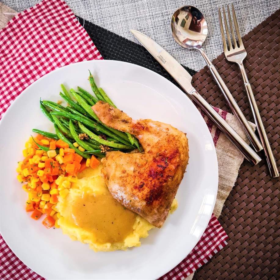 Solve Roast Chicken with veggies and mashed potatoes jigsaw puzzle ...