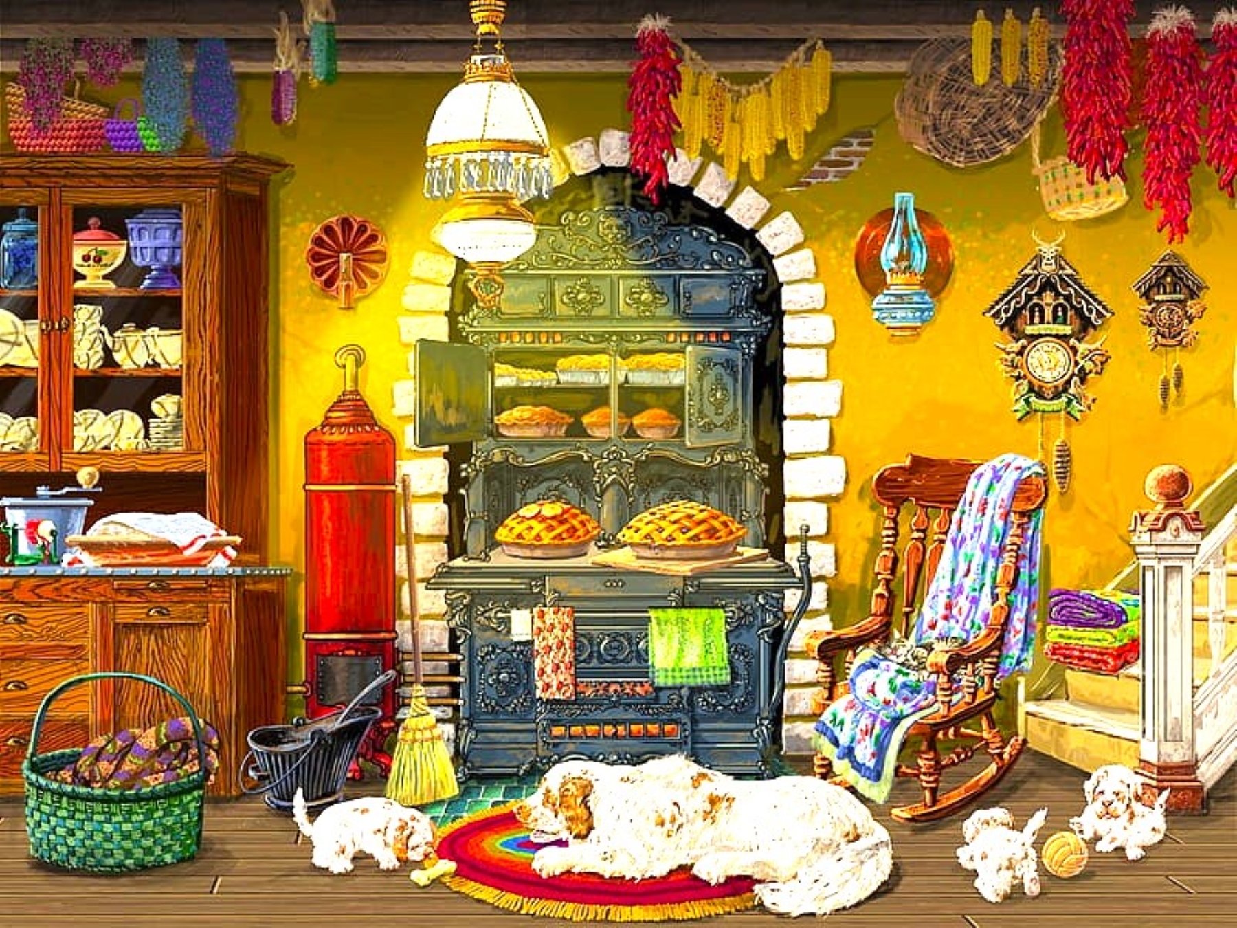 Solve The Pies are Cooling jigsaw puzzle online with 352 pieces