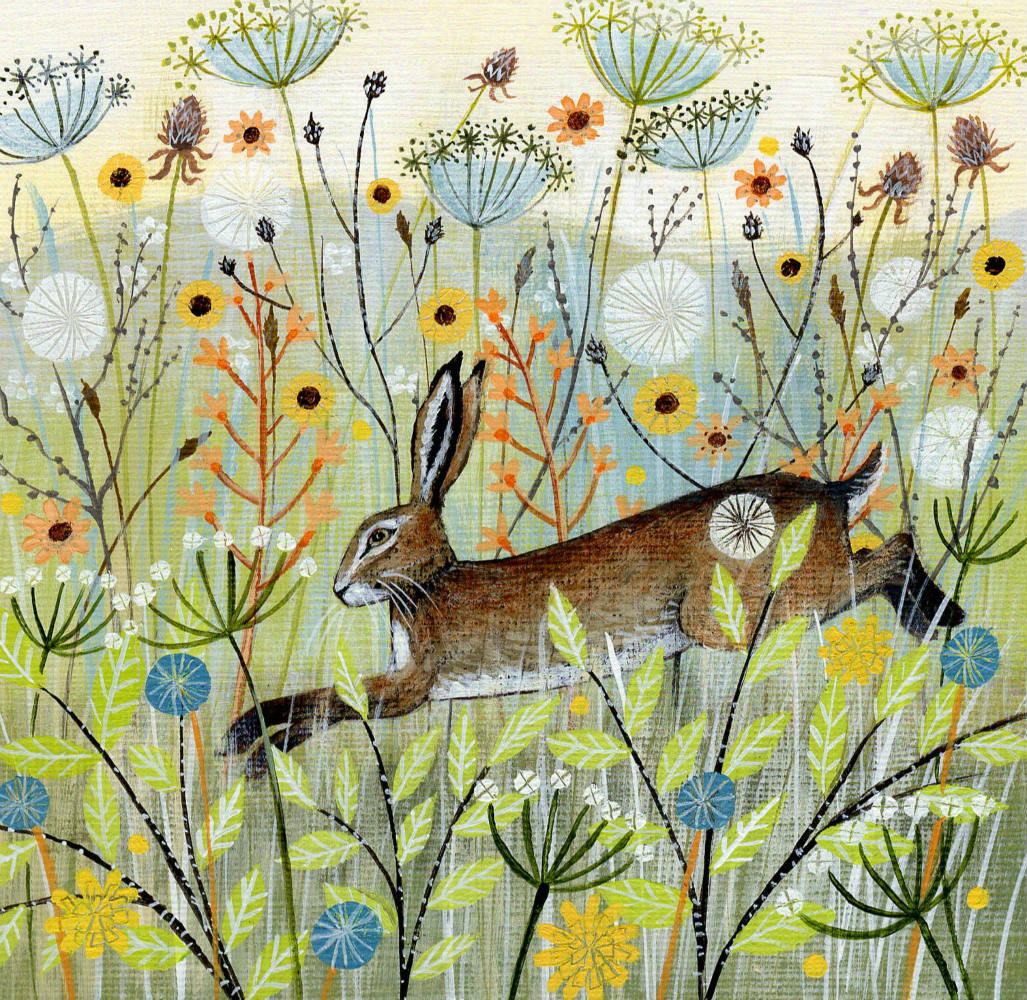 Solve Hare and Hedgerow UK Artist Lucy Grossman jigsaw puzzle online ...