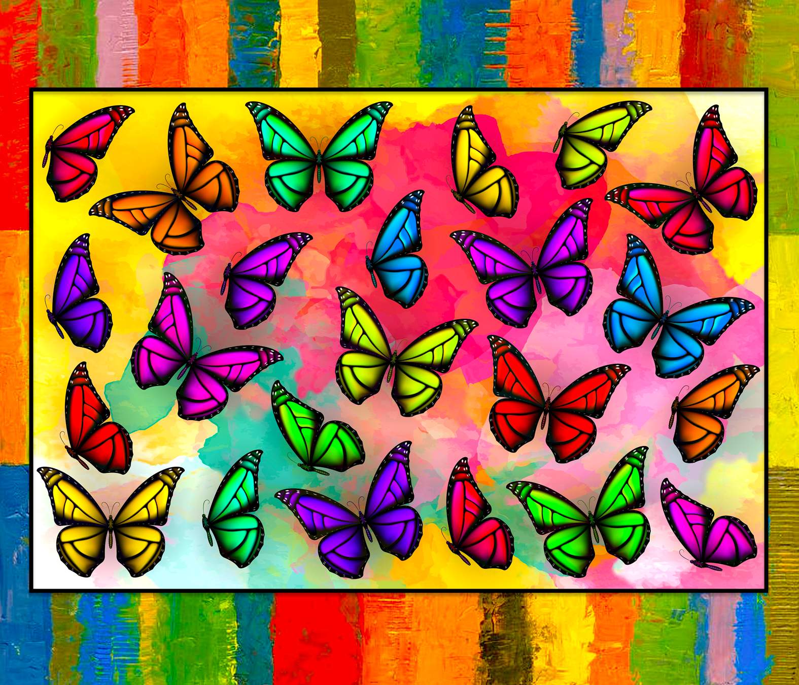 Jigsaw Puzzle | Colorful Butterflies | 143 pieces | Jigidi