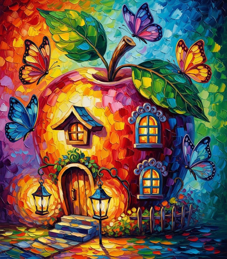Solve Enchanted Apple House. jigsaw puzzle online with 110 pieces
