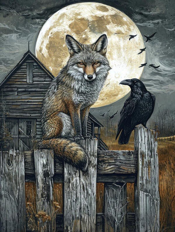 Solve The Fox and the Raven jigsaw puzzle online with 130 pieces