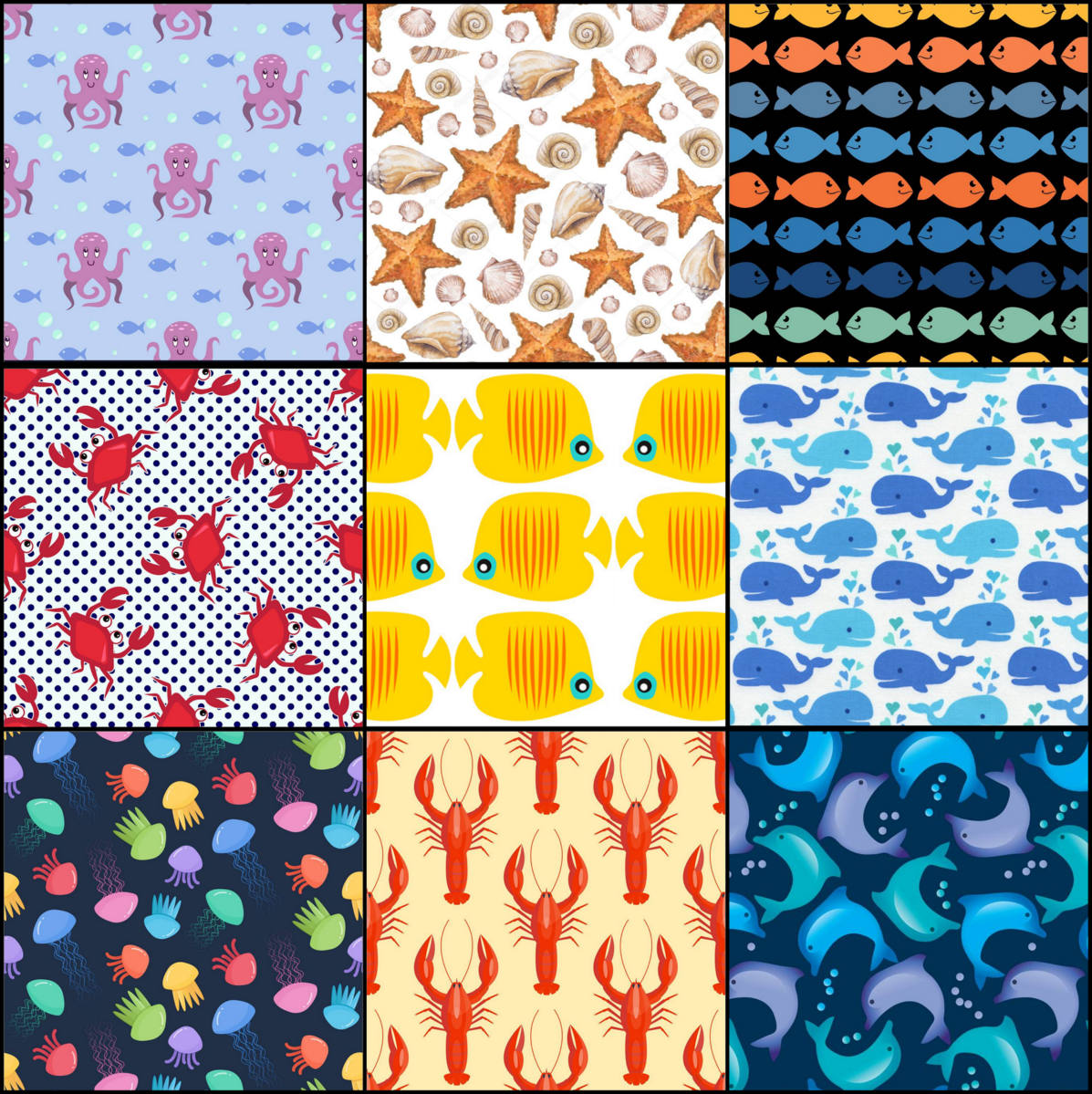 Solve Ocean life patterns jigsaw puzzle online with 144 pieces