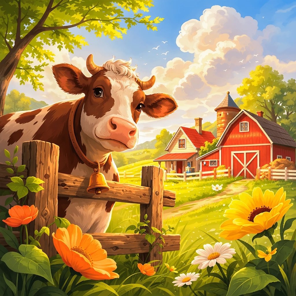 Solve Beautiful day on the farm waiting for his partner... jigsaw ...