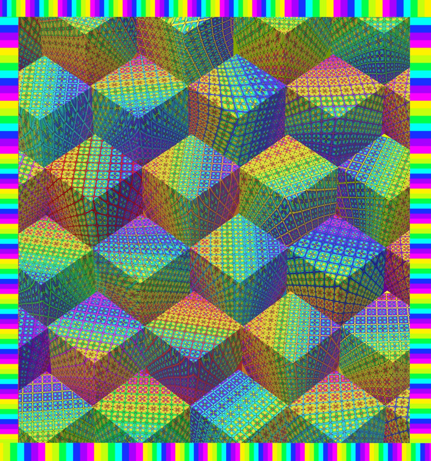 Solve 3D Paint Rainbow Quilted Blocks jigsaw puzzle online with 100 pieces