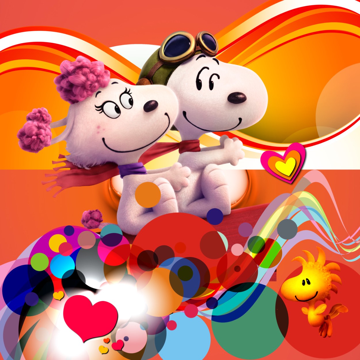 Solve Snoopy and Fifi jigsaw puzzle online with 100 pieces