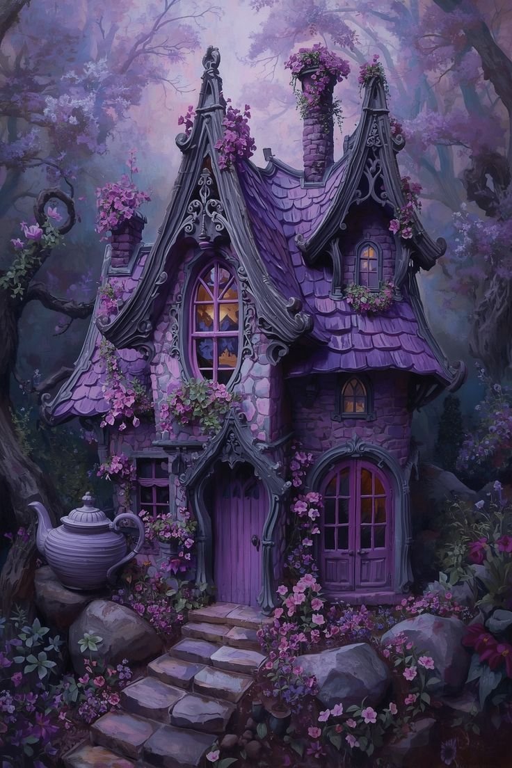 Solve Purple house jigsaw puzzle online with 126 pieces
