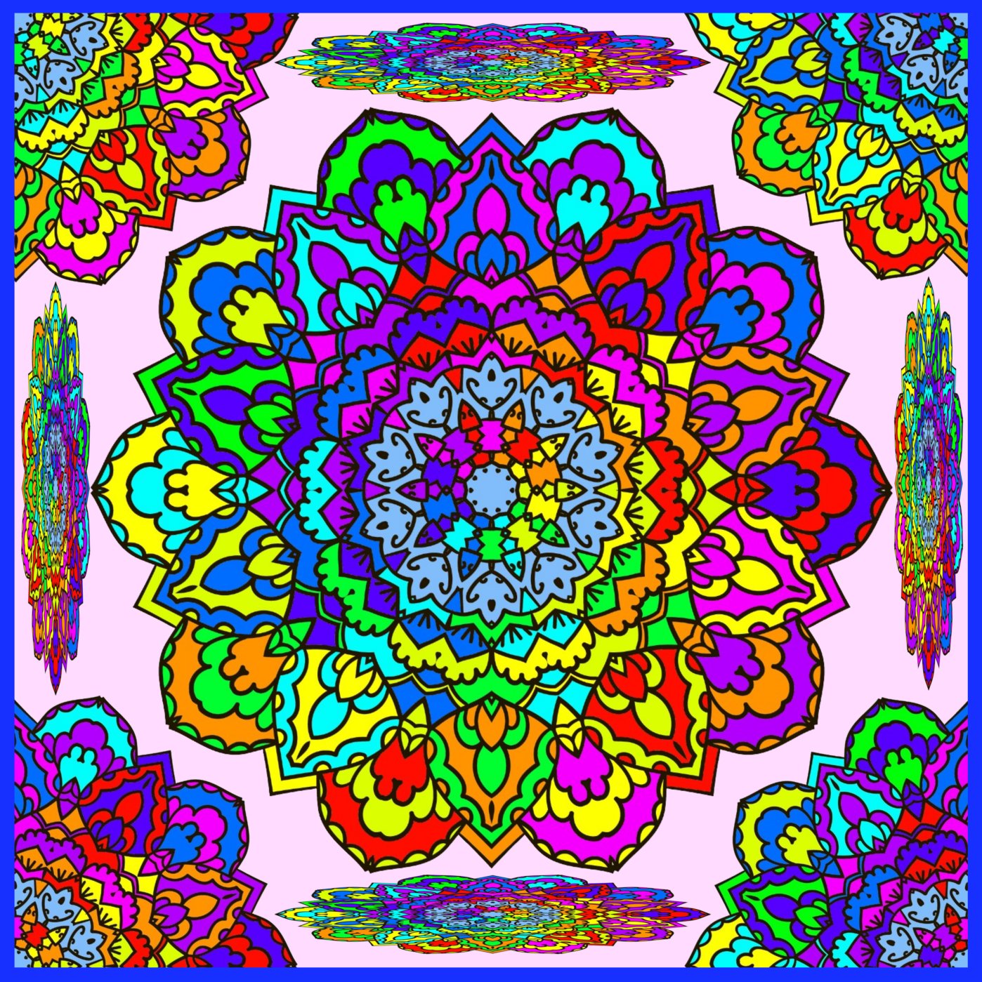 Solve Mandala Rainbow 333 jigsaw puzzle online with 49 pieces