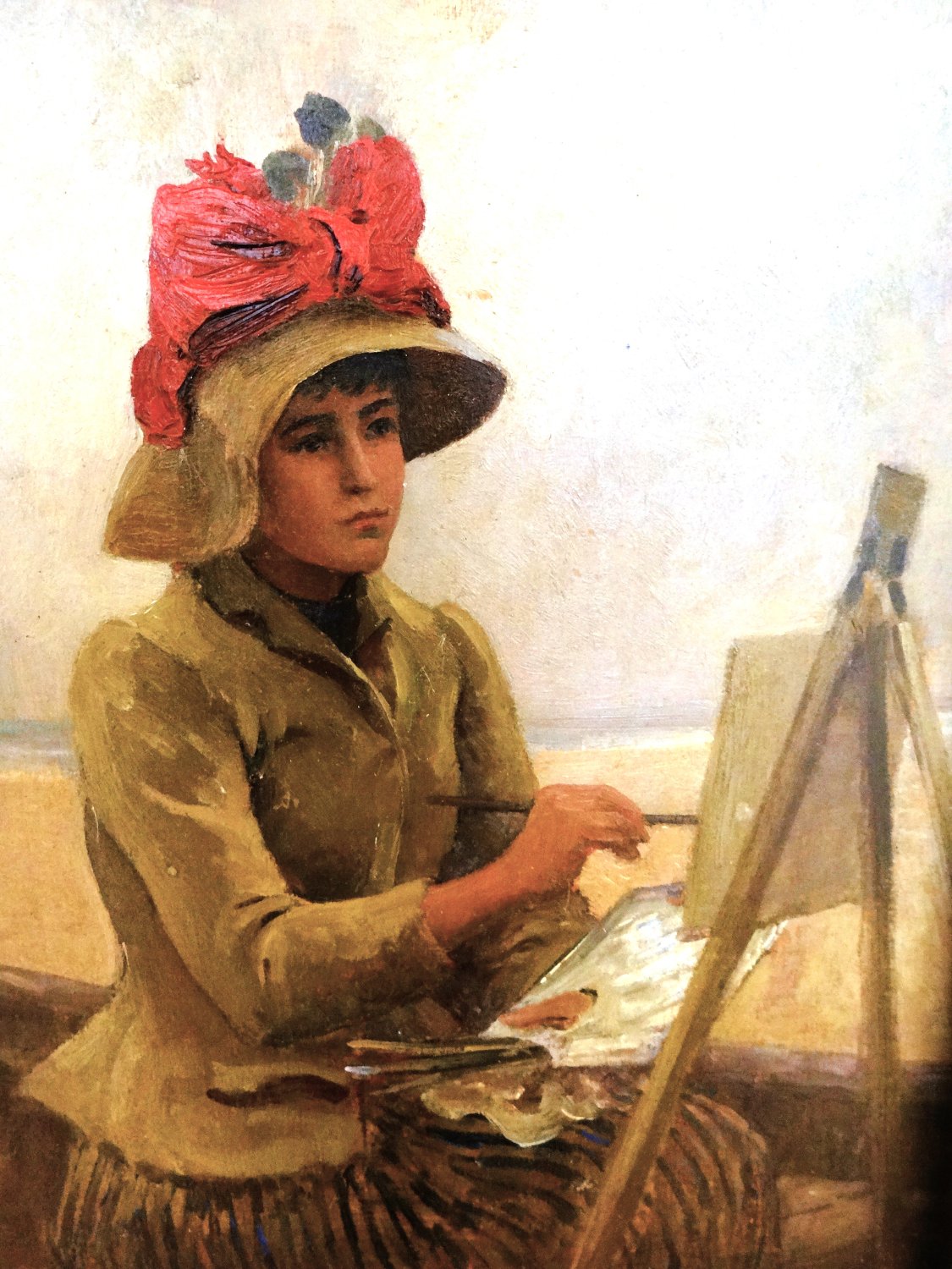 Solve Marie Duhem (French, 1871 - 1918) - at her Easel (Detail), 1889 ...