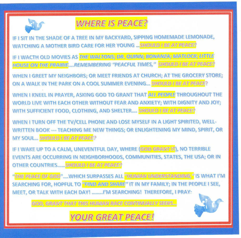 Solve Where is Peace? (Larger size) jigsaw puzzle online with 100 pieces