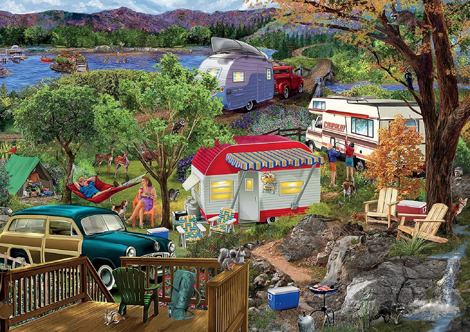 Solve Vacances au camping jigsaw puzzle online with 475 pieces