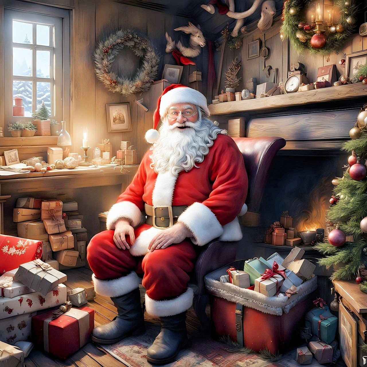 Solve Santa Preparing for Christmas, resizable 9 to 483 pieces jigsaw ...