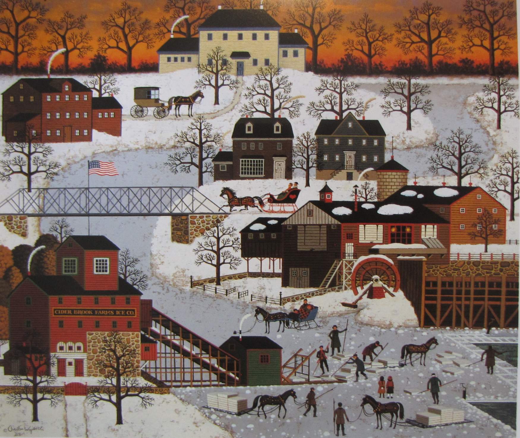 Solve {Charles Wysocki} Cedar Brook Farms Ice Company jigsaw puzzle online with 168 pieces