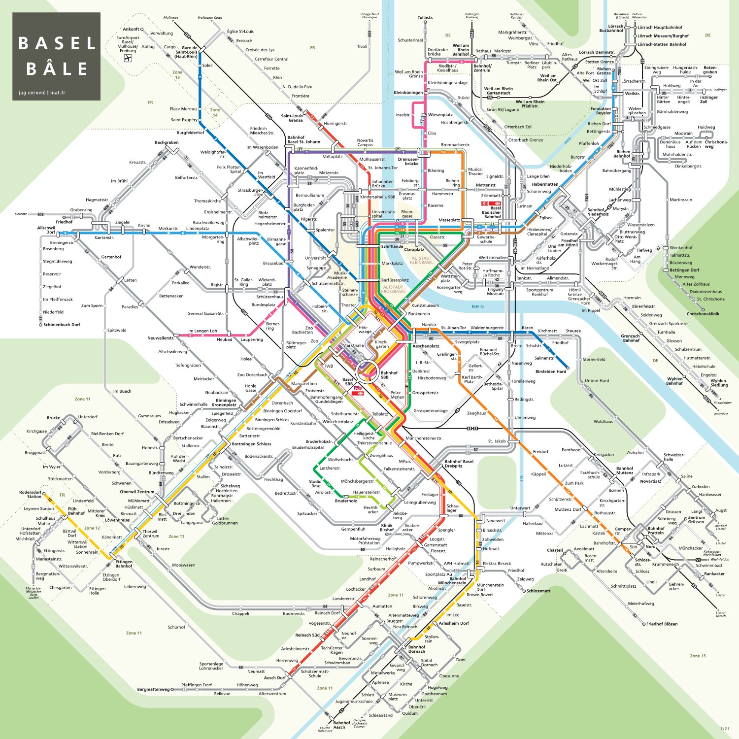 Solve Basel Transit Map jigsaw puzzle online with 600 pieces