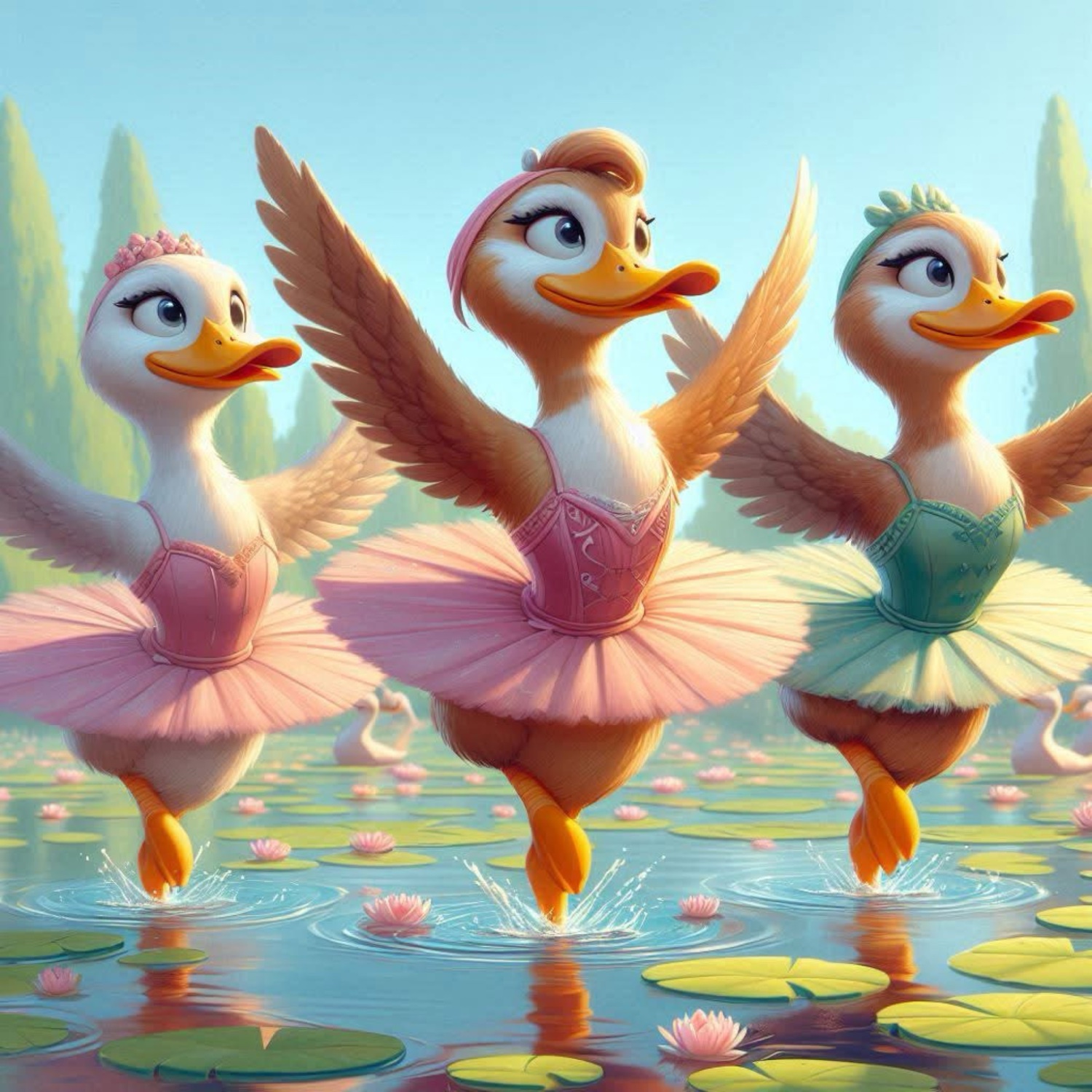 Jigsaw Puzzle | 225 pieces | Dancing Ducks | Jigidi