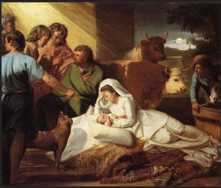 Solve The Nativity John Singleton Copley (1738-1815) jigsaw puzzle online with 42 pieces