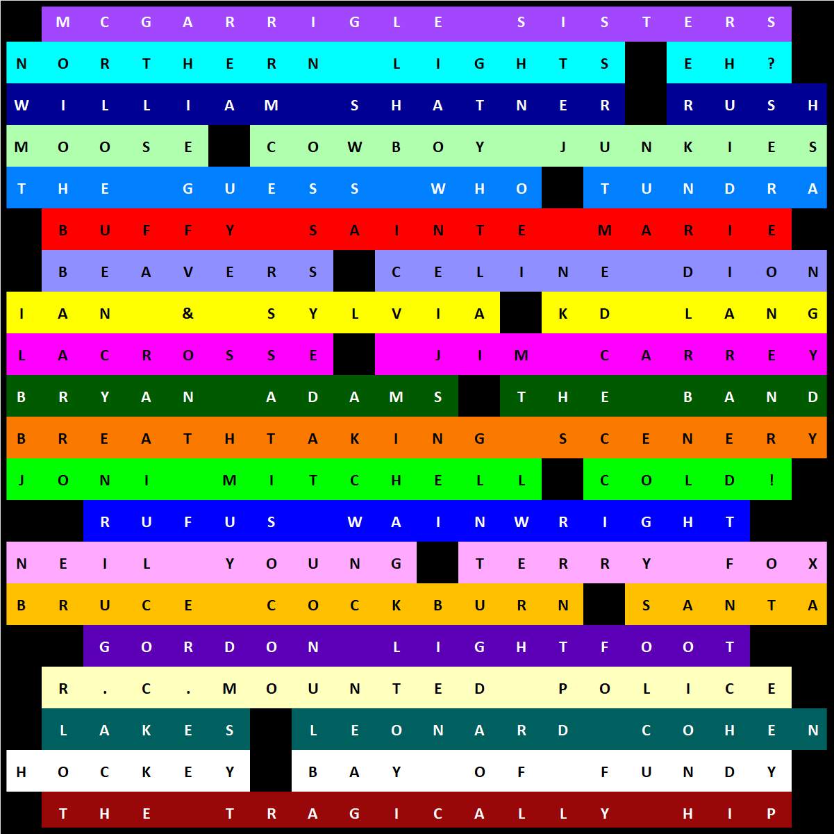 Solve Word 11.3 All Things Canadian: Notable 400 jigsaw puzzle online ...