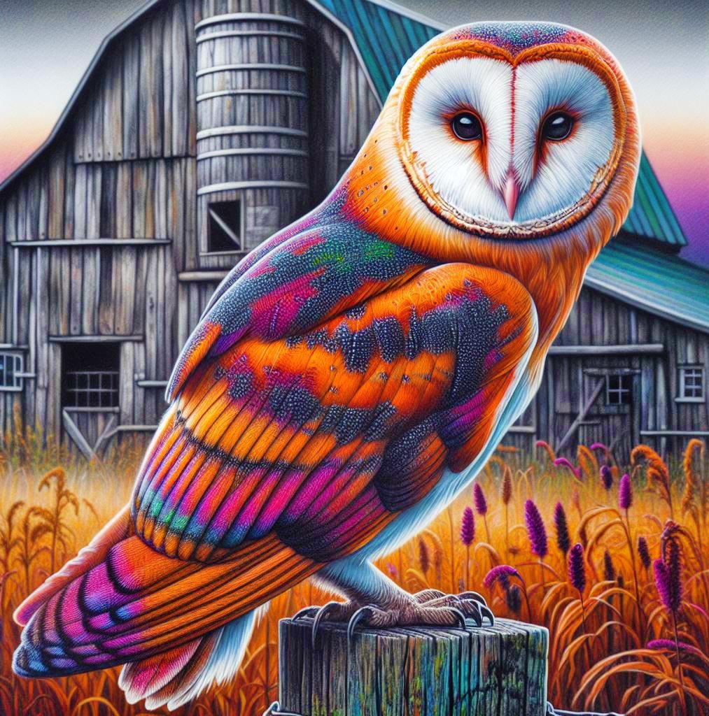 Solve Hank, the colorful barn owl, is getting ready to hunt for the ...