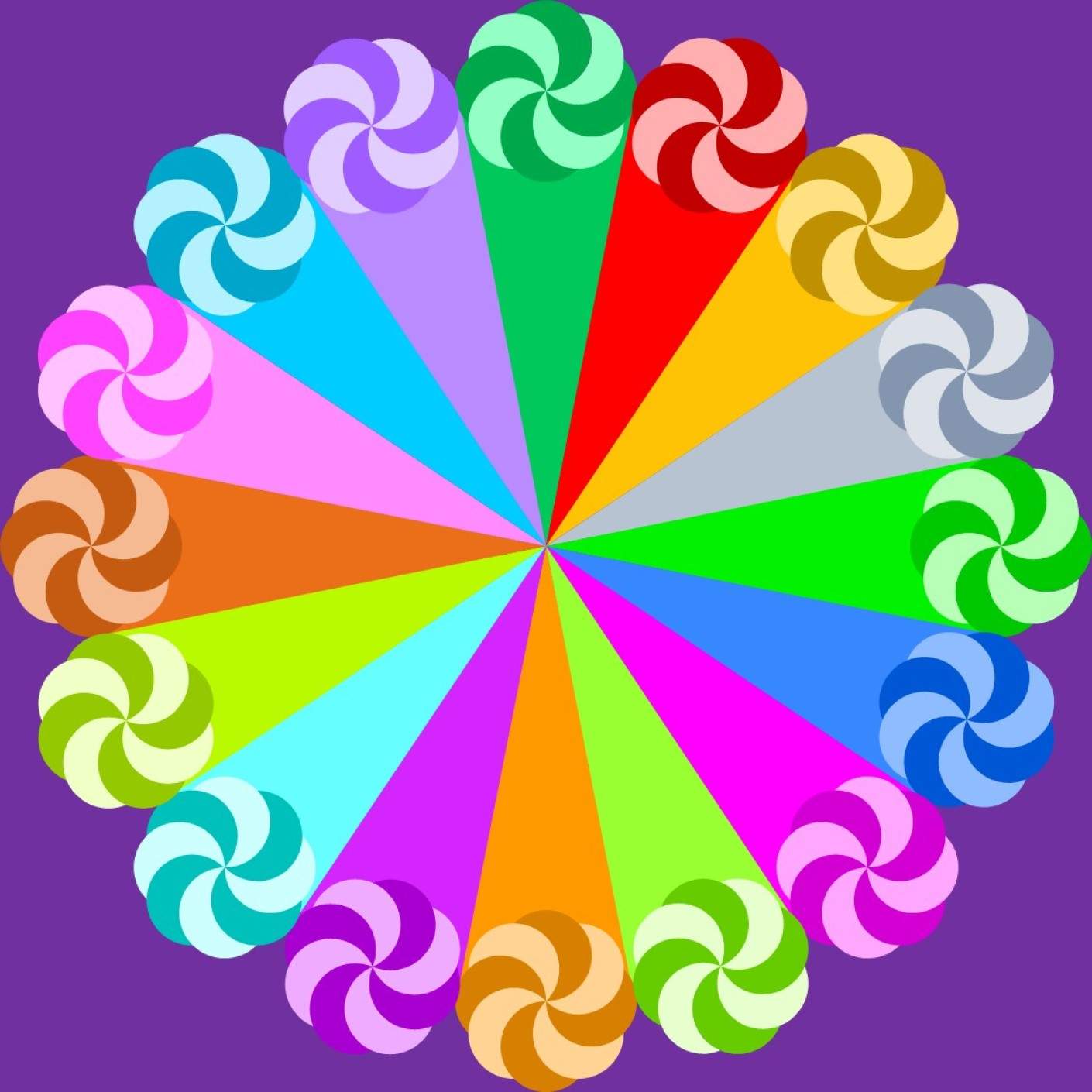 Solve Colorful Cones jigsaw puzzle online with 324 pieces