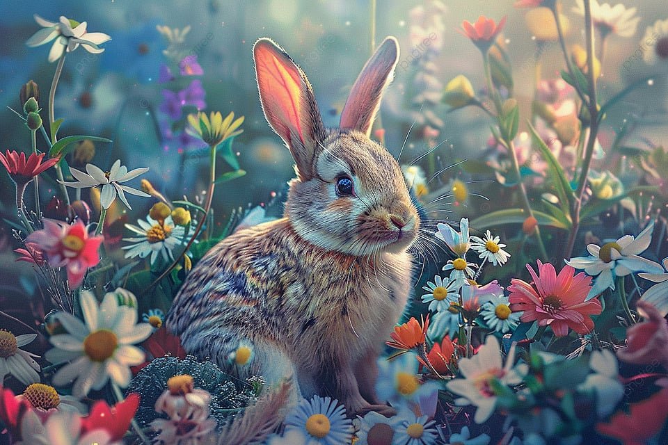 Jigsaw Puzzle | 176 pieces | pngtree-enchanting-spring-with-baby ...