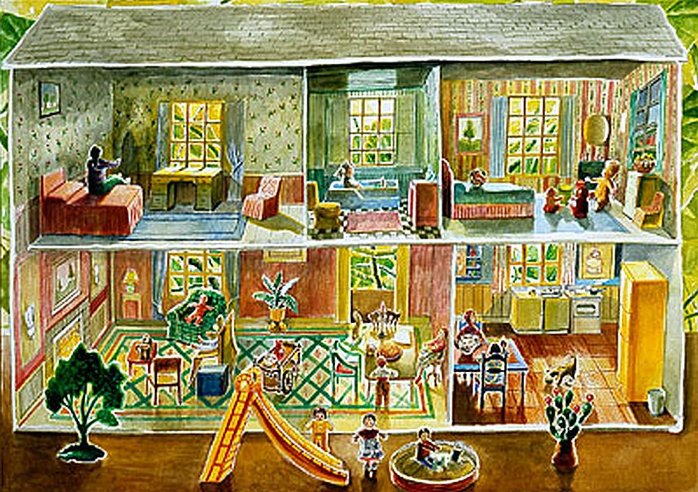 Solve Tin Dollhouse with Slide - 176 pieces jigsaw puzzle online with ...