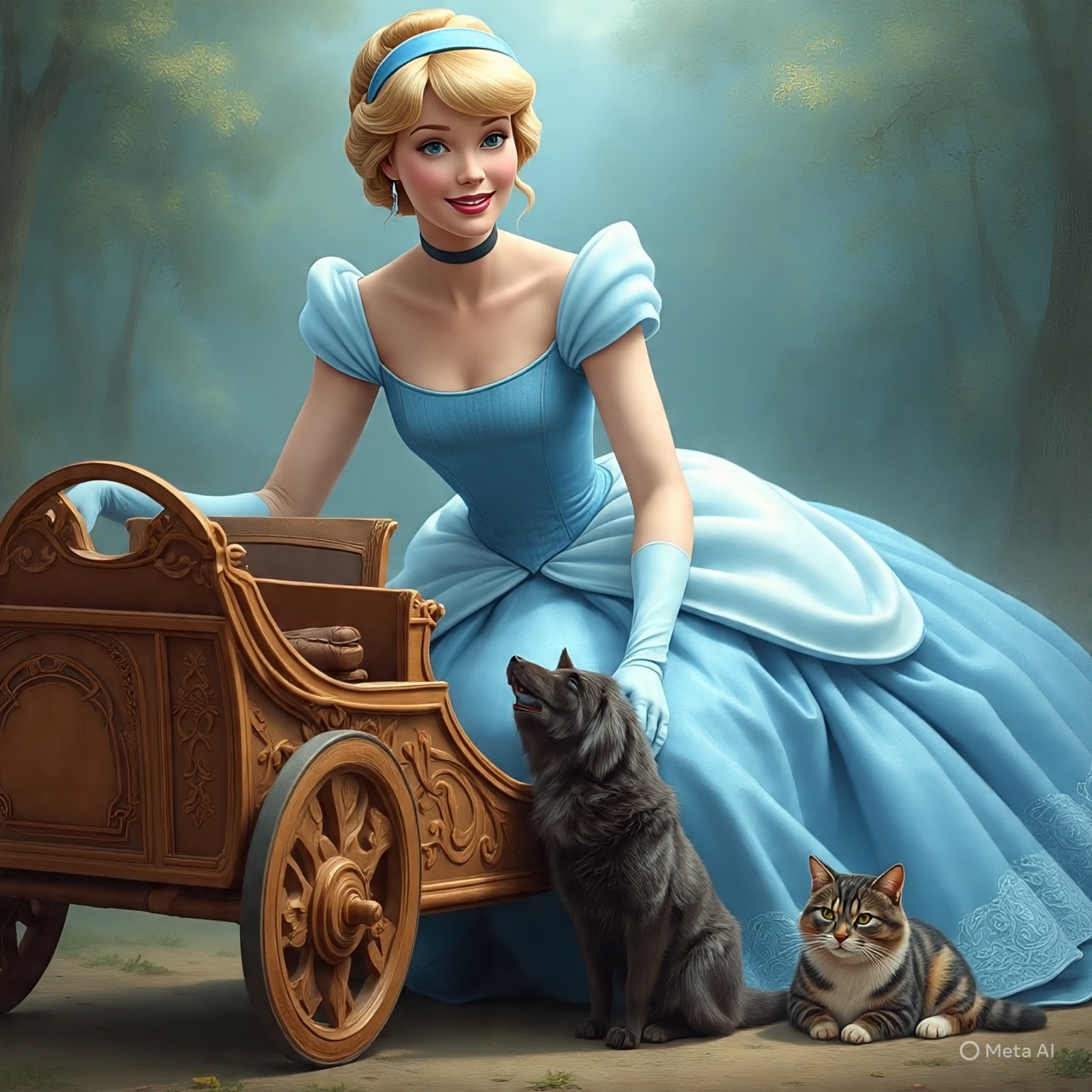 Solve Beautiful Cinderella and her palace pets jigsaw puzzle online ...