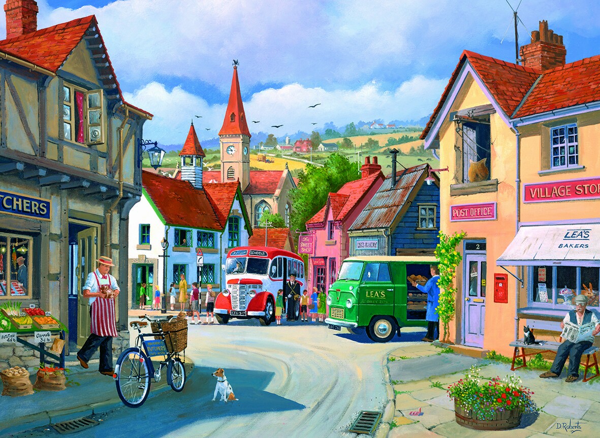 Solve IN THE VILLAGE jigsaw puzzle online with 130 pieces