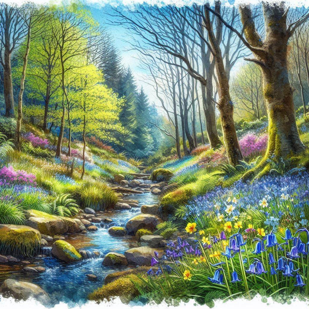 Solve Springtime stream (resize 9 to 306 pieces) jigsaw puzzle online ...