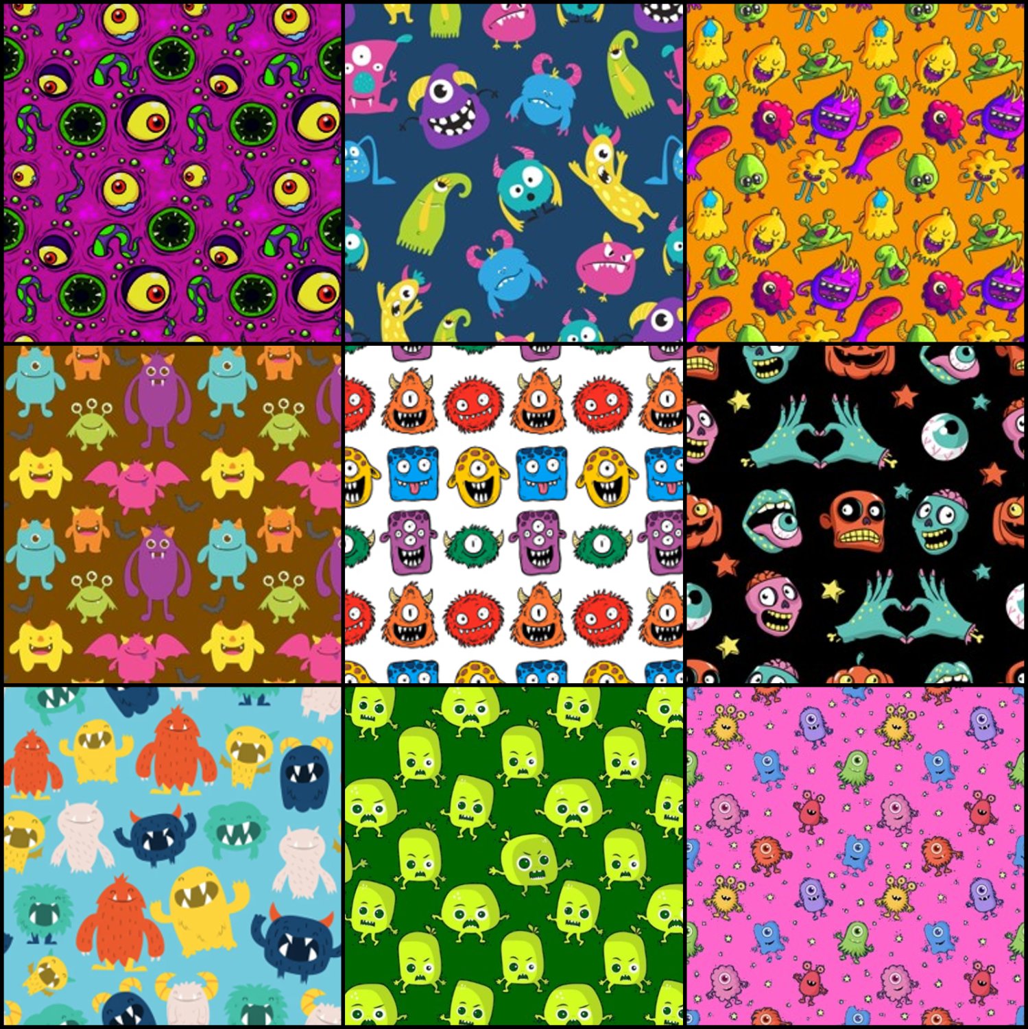 Solve Monster patterns 1 jigsaw puzzle online with 225 pieces