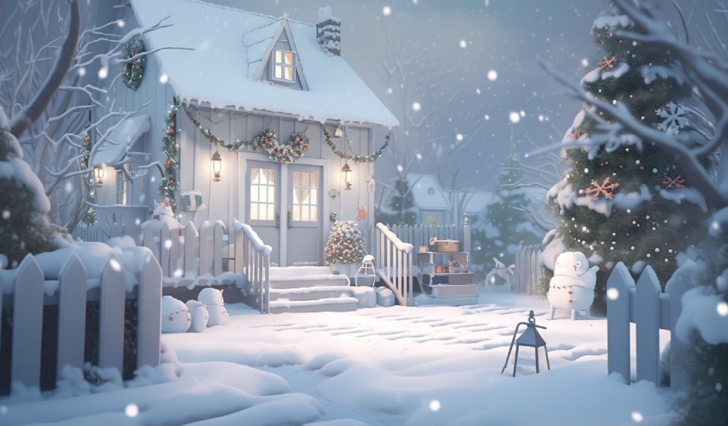 Solve Soire enneigée jigsaw puzzle online with 400 pieces