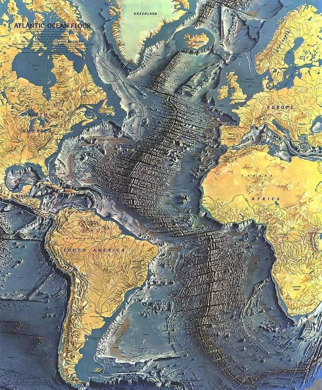 Jigsaw Puzzle | 304 Teile | Map of the Atlantic Ocean floor | Jigidi