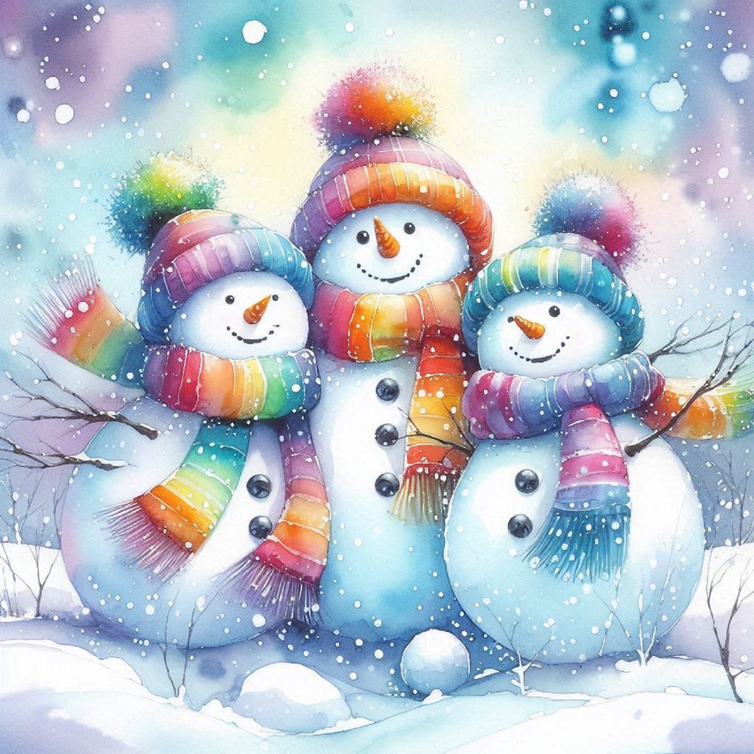 Solve Snowmen (resizable) jigsaw puzzle online with 600 pieces
