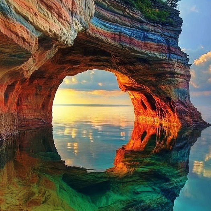 Solve Pictured Rocks National Lakeshore, Michigan jigsaw puzzle online ...