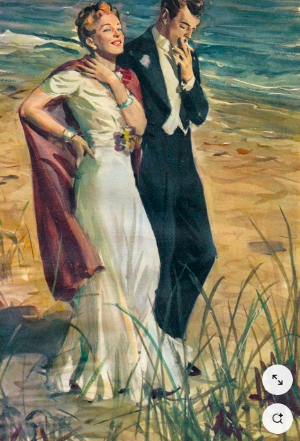 Solve A Quiet Walk Along the Beach ~ John Gannam (1905-1965) jigsaw ...