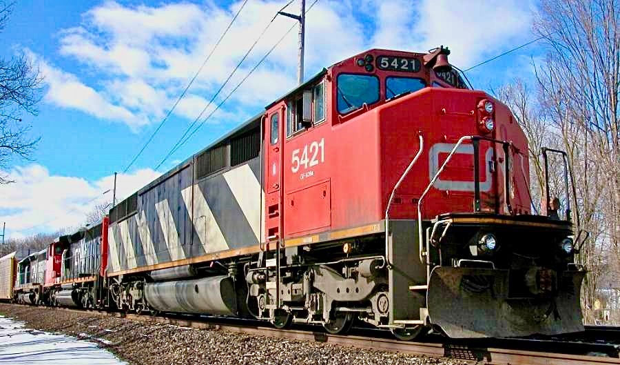 Solve CN SD50F #5421 east in South Bend, IN. Feb. 10, 2005 jigsaw ...