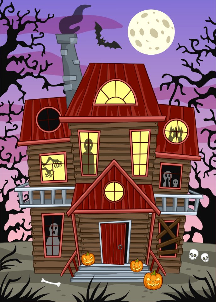 Solve CA 1365 - Halloween haunted house 🏚️ jigsaw puzzle online with 88 ...
